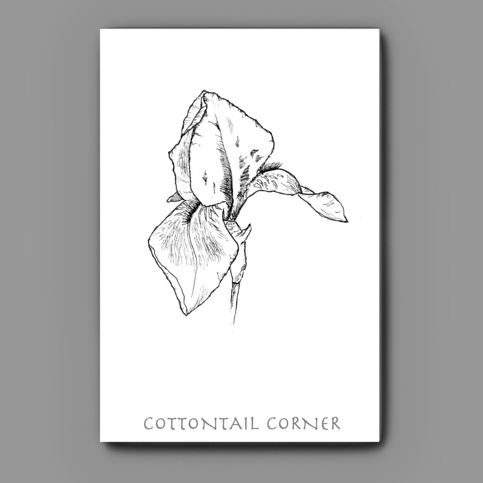 Iris Flower, Pen and Ink, Hand Drawing, Instant Download, Wall Art ...