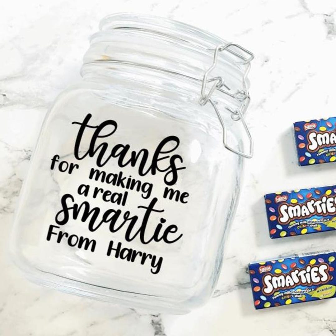 Christmas Smartie Lolly Jar Decal DIY Vinyl Label to Apply to Jar for ...