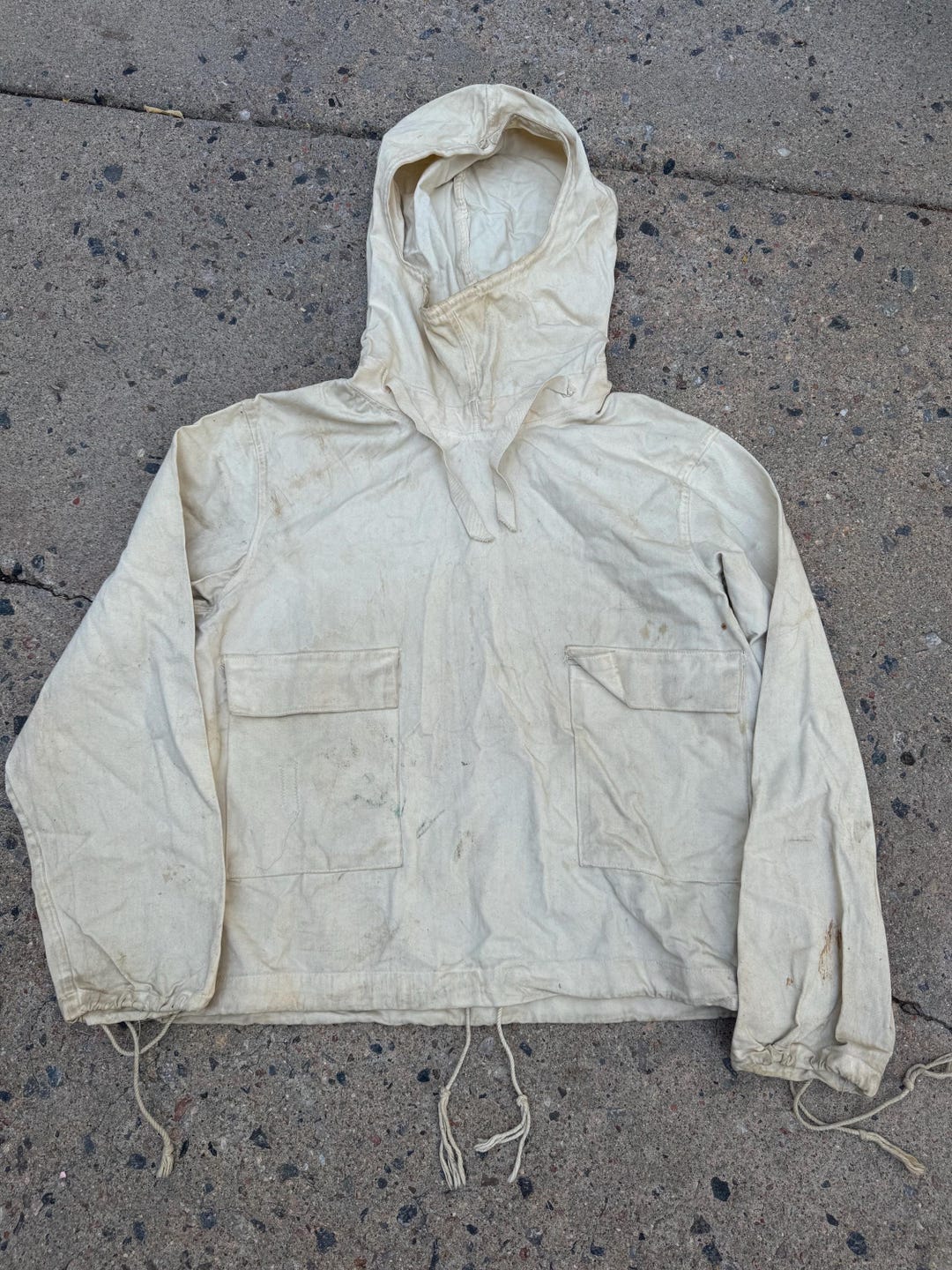 Vintage 1940s USN Gunner Smock Anorak Jacket White Cotton Twill ...