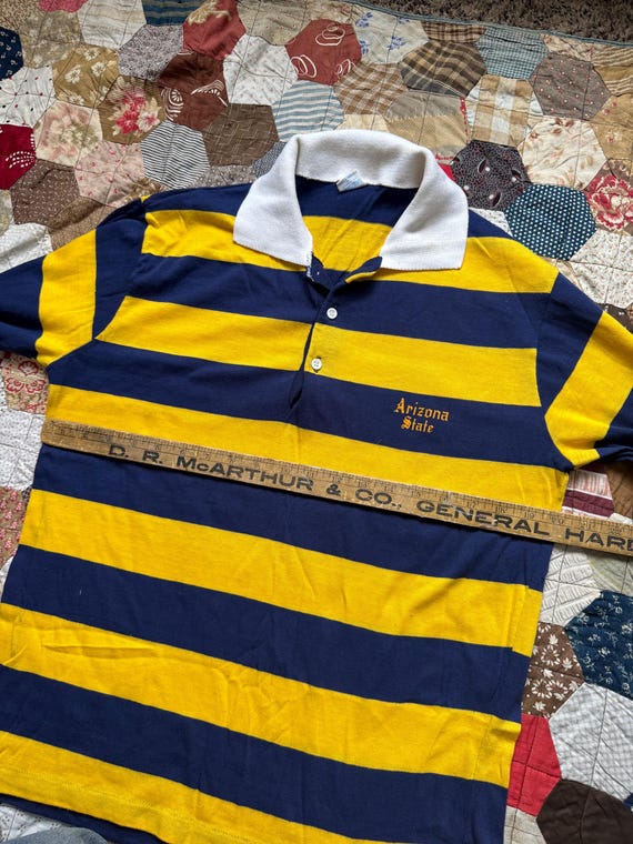 1970’s Arizona State Champion Blue Bar rugby shirt si… - Gem