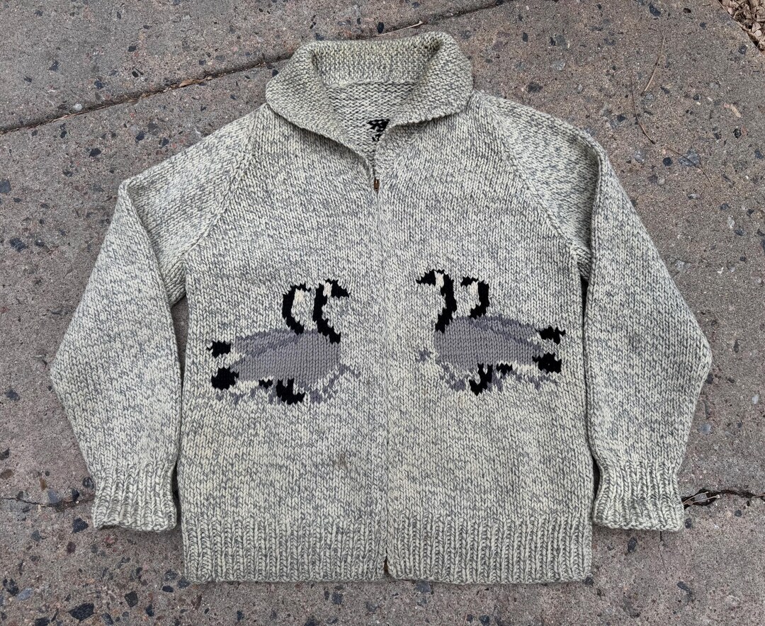 1950s 60s Goose Wool Cowichan Talon Zip L/XL - Etsy