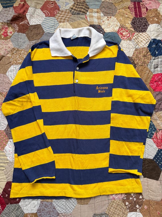 1970’s Arizona State Champion Blue Bar rugby shirt si… - Gem