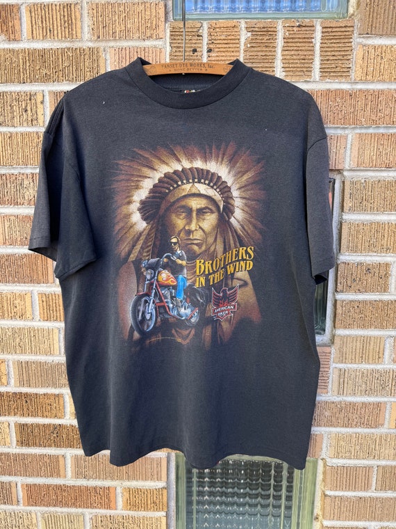 Vintage 3D Emblem Brothers In The Wind Biker Native A… - Gem