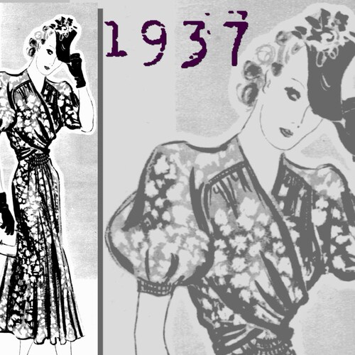 1937 Cocktail Dress Pattern by Evadress | Etsy