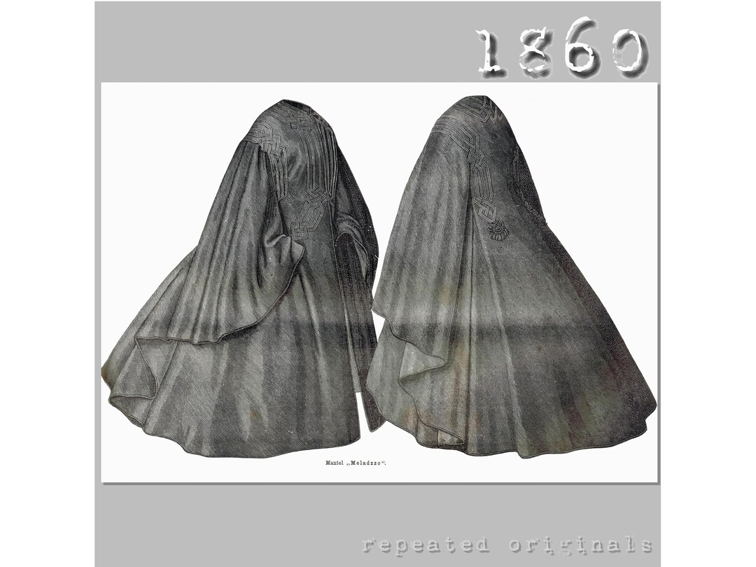 Victorian Mantle Sewing Pattern: 1860s Reproduction With Secret Pocket ...