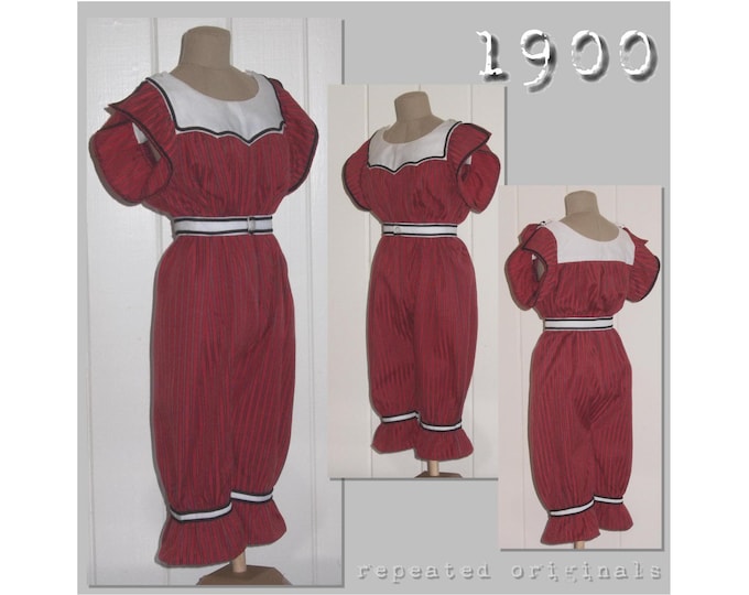 This Edwardian Era Bathing Suit From the Early 1900s Features a Navy ...