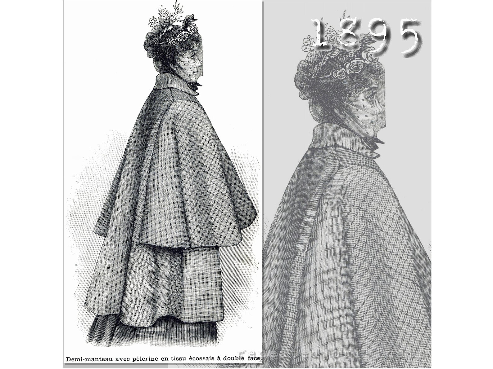Half Coat With Cape Detail - Victorian Reproduction PDF Pattern - 1890 ...