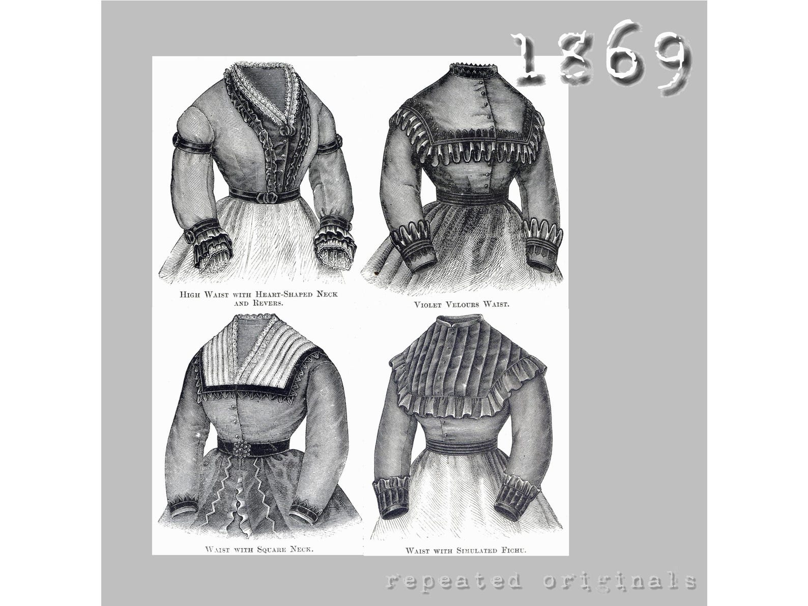 High Waist Bodice With Variations - Victorian Reproduction PDF Pattern ...