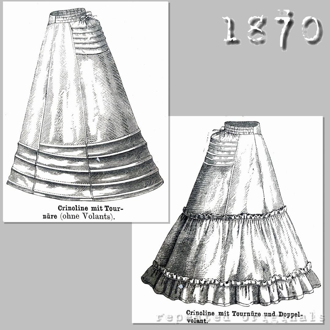 Crinoline With Tournure Bustle and Flounces Victorian - Etsy
