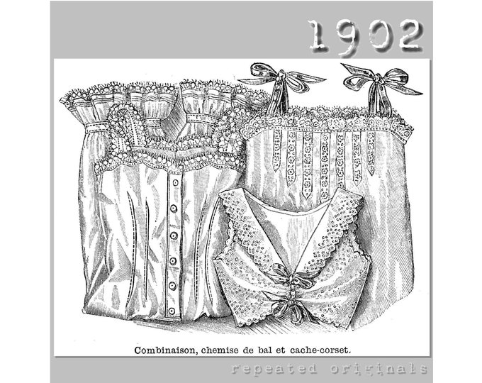 Combinations chemise and Drawers Victorian Reproduction PDF Pattern ...