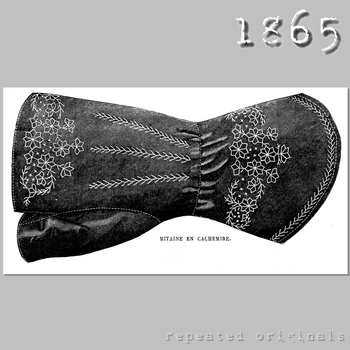 Mitt Victorian Reproduction PDF Pattern 1860's Made - Etsy
