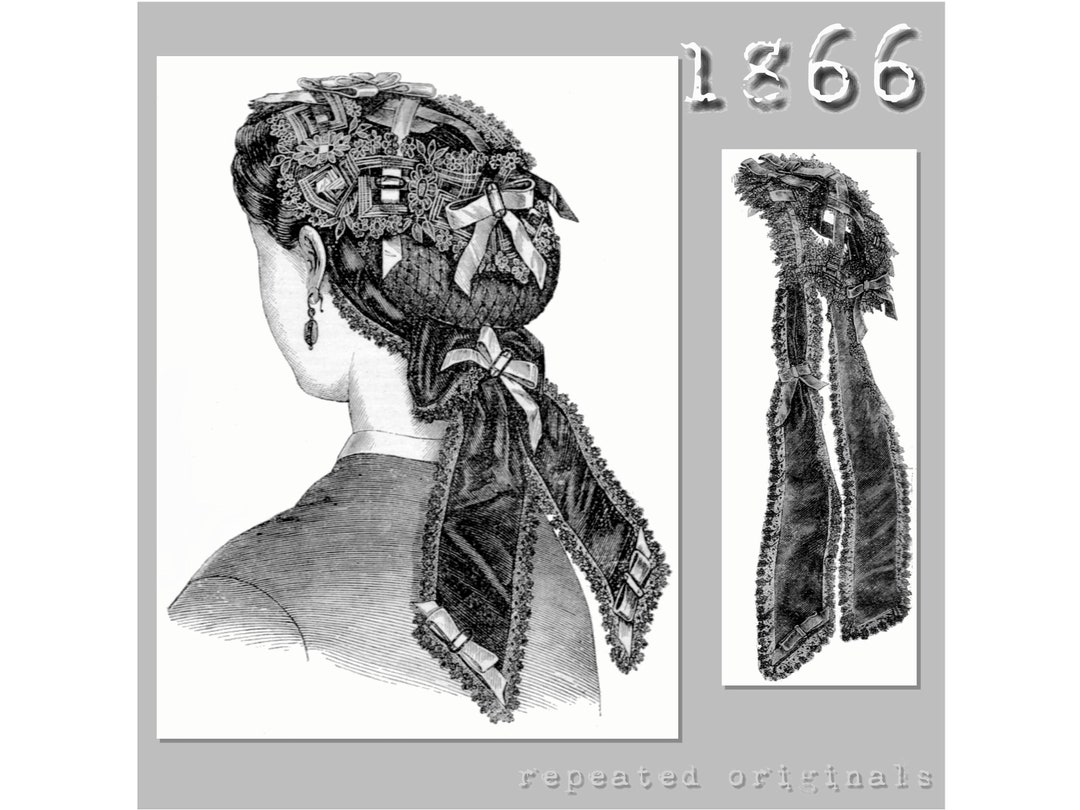 Cap or Bonnet - Victorian Reproduction PDF Pattern - 1860's - Made From ...