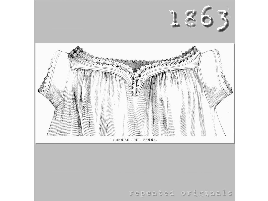Women's Chemise With Heart Shaped Front - Victorian Reproduction PDF ...