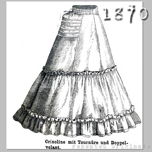 Crinoline With Tournure Bustle and Flounces - Victorian Reproduction ...