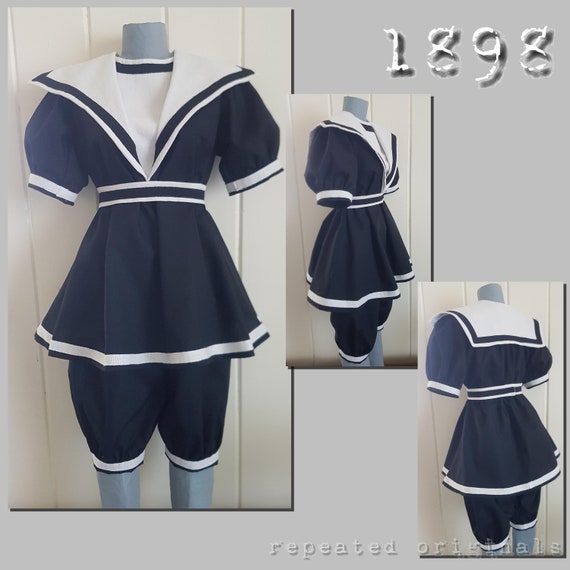 Bathing Suit 96 Cm Bust Victorian Reproduction Pdf Pattern Etsy