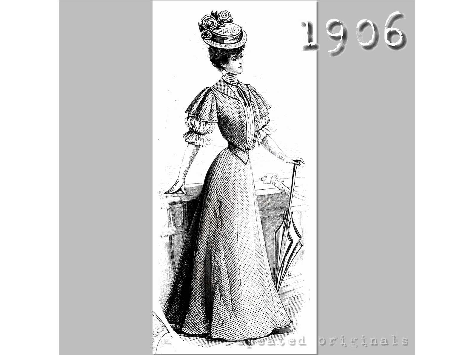 1906 Edwardian Dress Sewing Pattern: La Mode Illustrée Reproduction ...