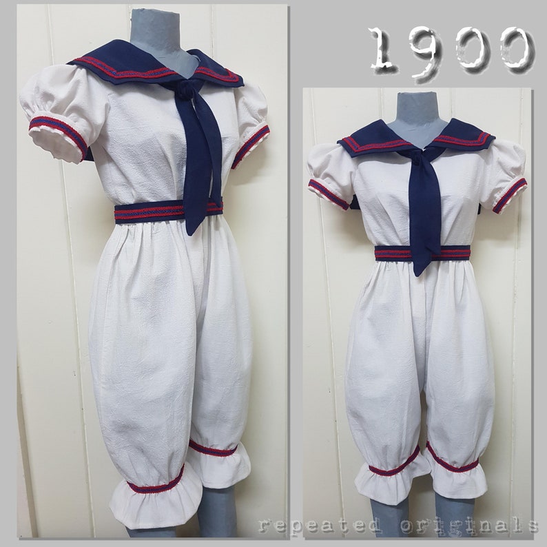 Bathing Suit 96 Cm Bust Victorian Reproduction Pdf Pattern Etsy