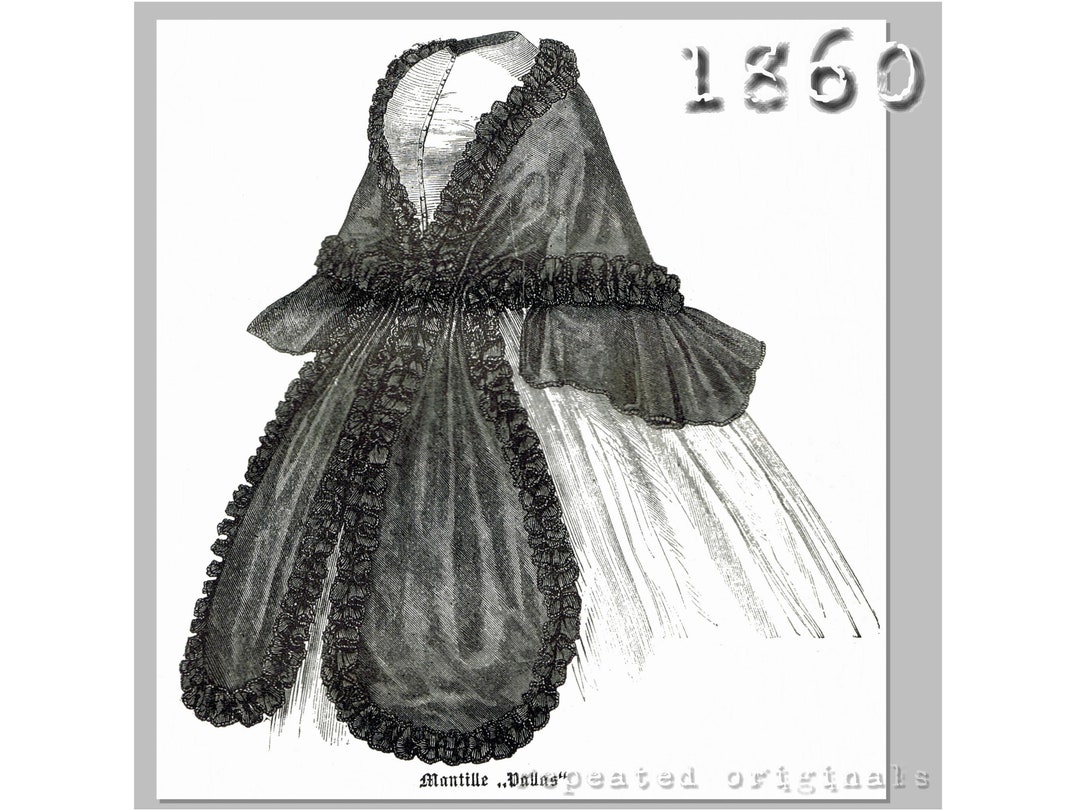 Mantle "pallas" - Victorian Reproduction PDF Pattern - 1860's - Made ...