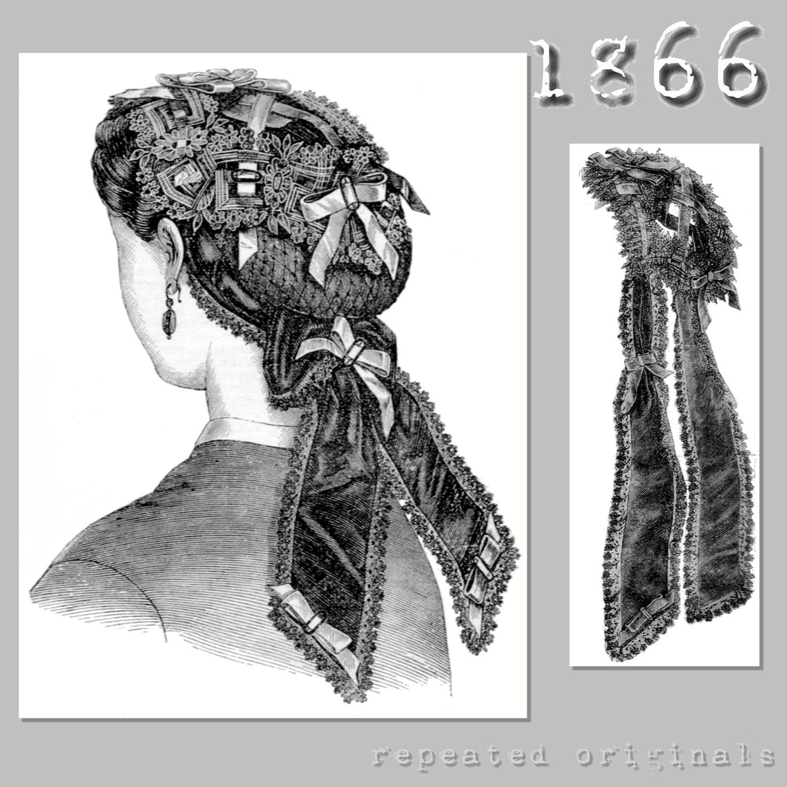 Cap or Bonnet Victorian Reproduction PDF Pattern - Etsy
