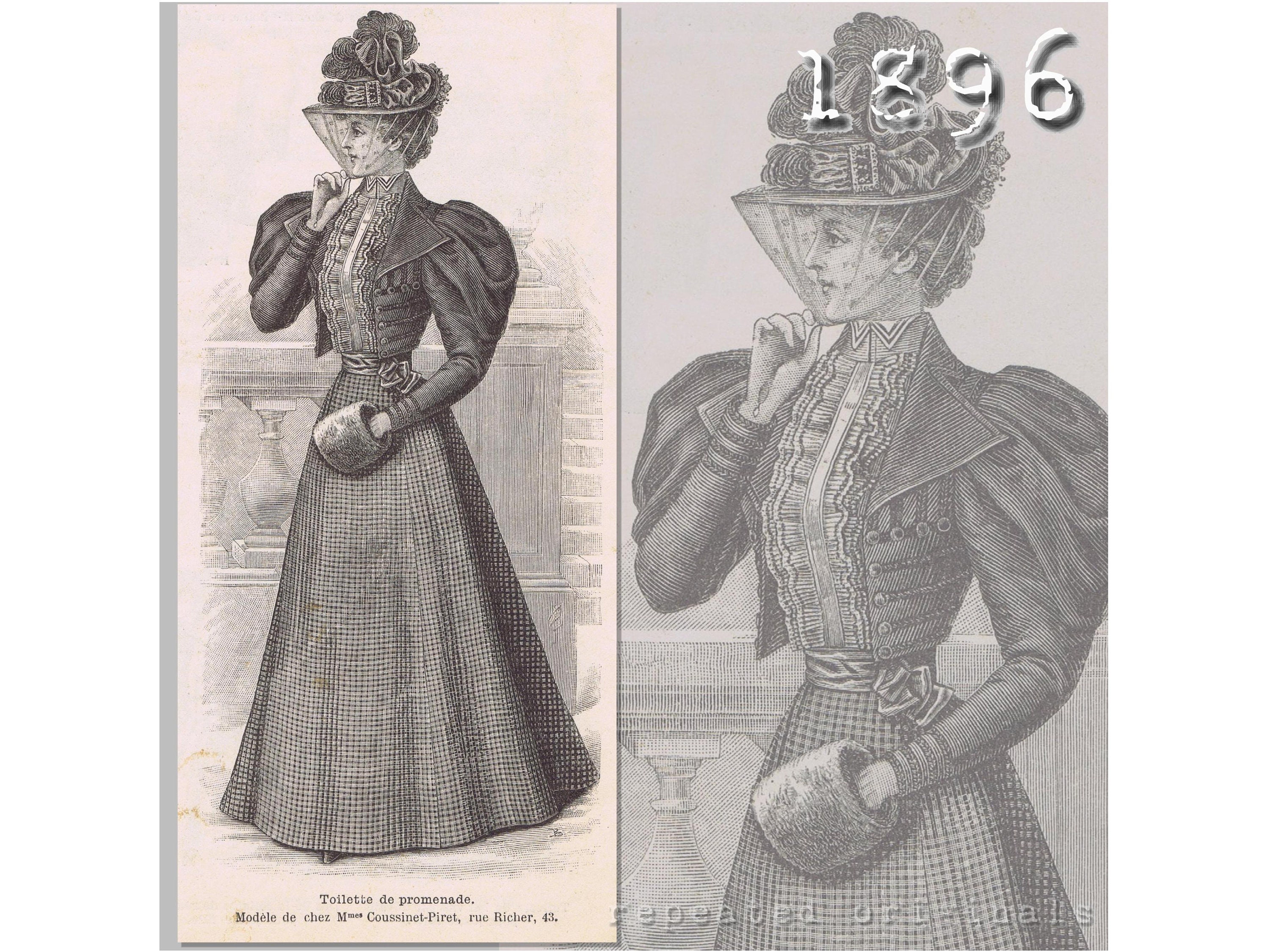 1890s Promenade Outfit Sewing Pattern: Victorian Jacket, Bodice & Skirt ...