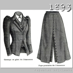Riding Habit - Ride Astride, Divided Skirt - Victorian Reproduction PDF ...
