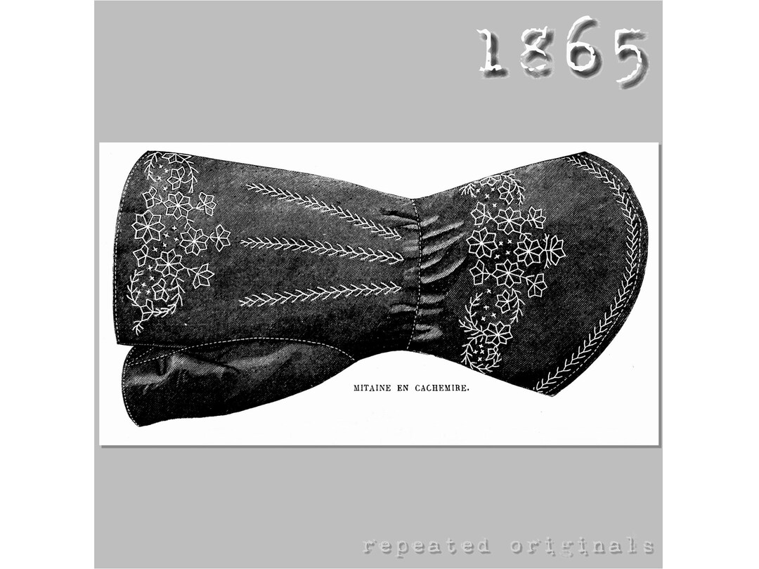 Mitt - Victorian Reproduction PDF Pattern - 1860's - Made From Original ...