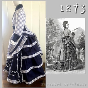 Dress - Victorian Reproduction PDF Pattern - 1873's - Made From ...
