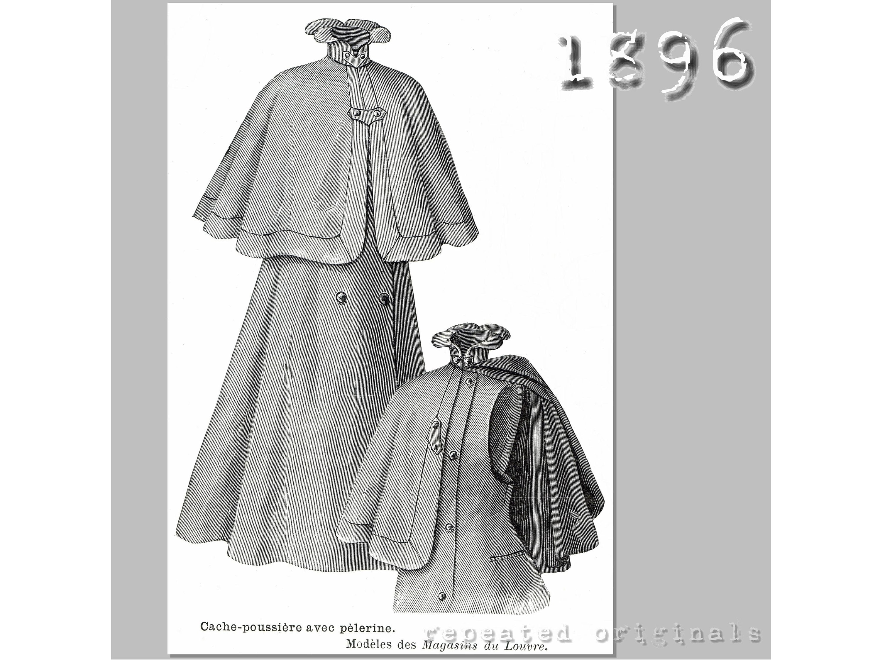 Victorian Cape Coat Sewing Pattern: 1896 La Mode Illustrée (PDF Pattern ...