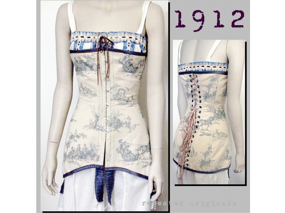 Corset 30cm Half Waist Edwardian Reproduction PDF Pattern 1910's Made ...