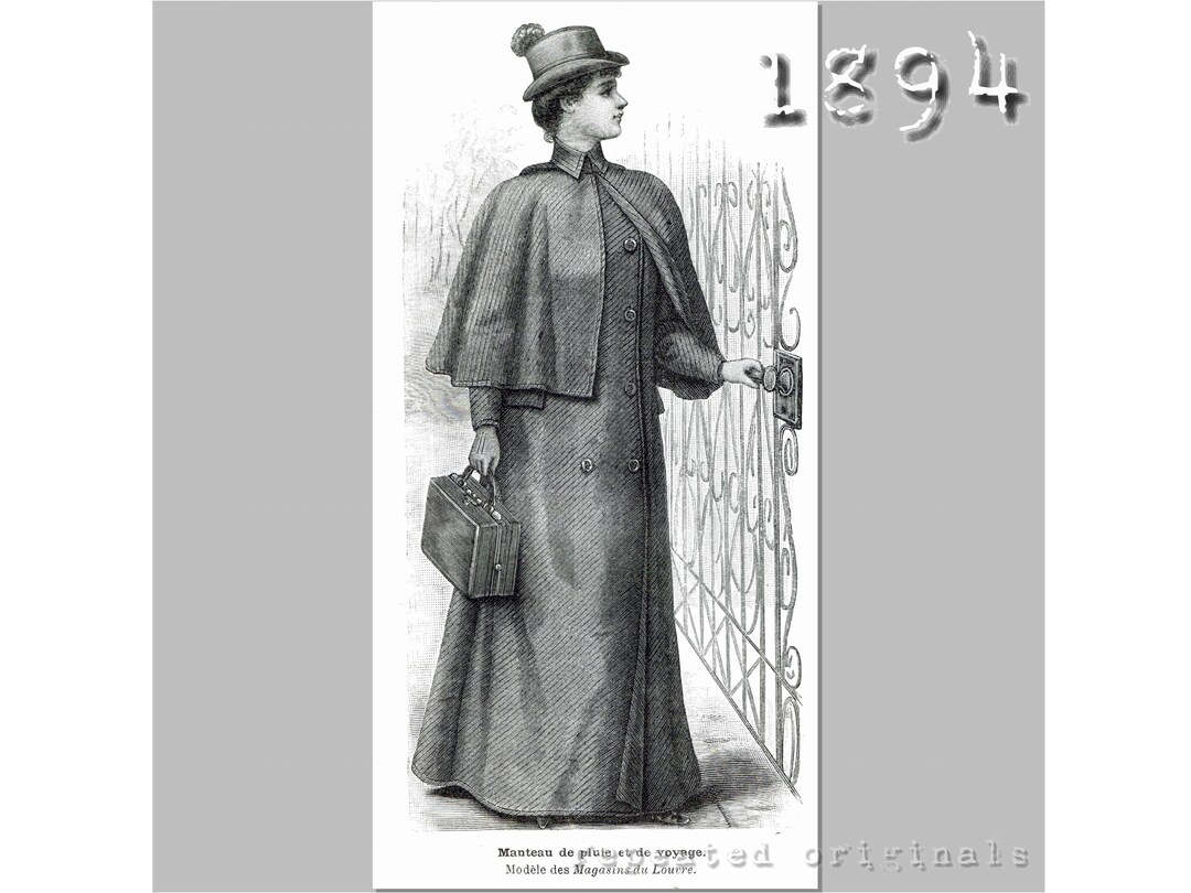 Overcoat/raincoat With Separate Cape/tippet With Hood - Victorian ...