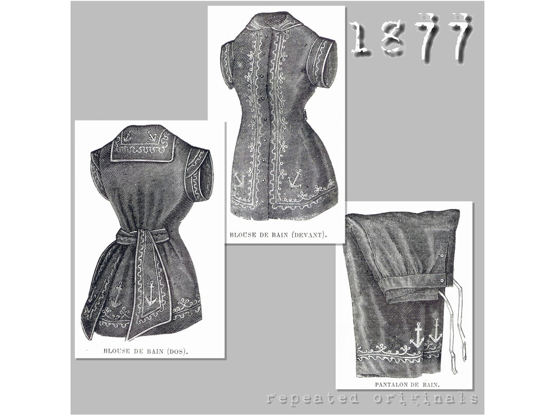 Natural Form Era Serge Bathing Suit Victorian Reproduction PDF Pattern ...