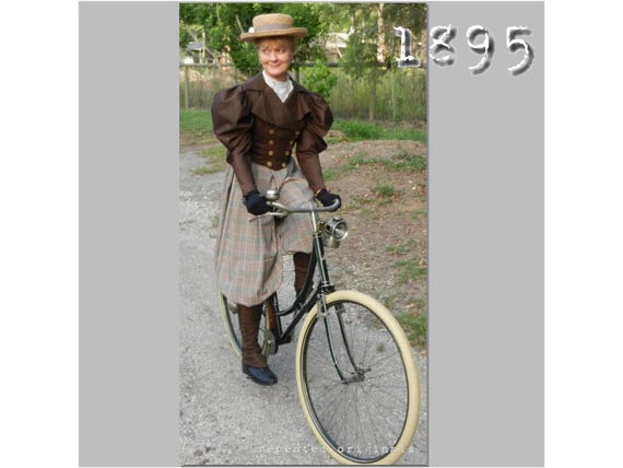 Bicycle Outfit Victorian Reproduction PDF Pattern 1890 s 36 Bust Made From Original 1895 La Mode Illustree Pattern Etsy UK