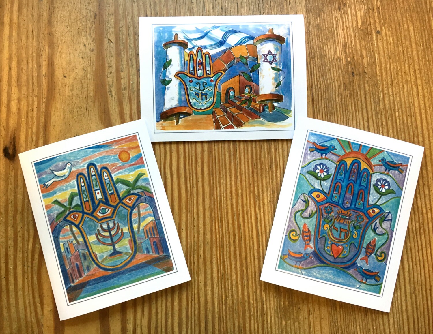 Torah Scrolls Box of 8 Blank Note Cards and Envelopes. Watercolor and ...