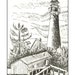 Lighthouse. Blank Note Card. Mixed Media. Black/white or Color ...