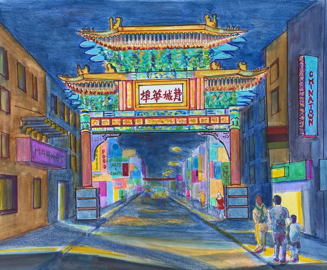Philadelphia "friendship Arch." Chinatown. Digital Print of Original ...
