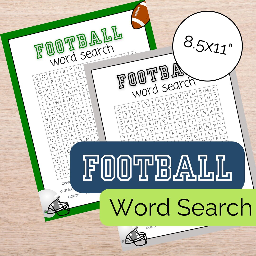 Football Word Search, Editable Digital Word Search Template, Printable ...