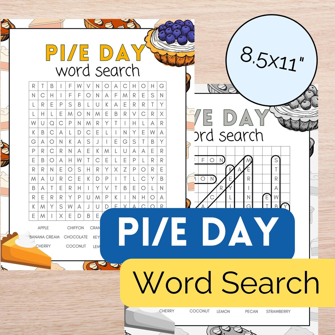 Pi/e Day Word Search, Editable Digital Word Search Template, Printable ...