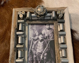 On the Ranch Wood, Metal, & Brass Bullet Casing Picture Frame - Etsy