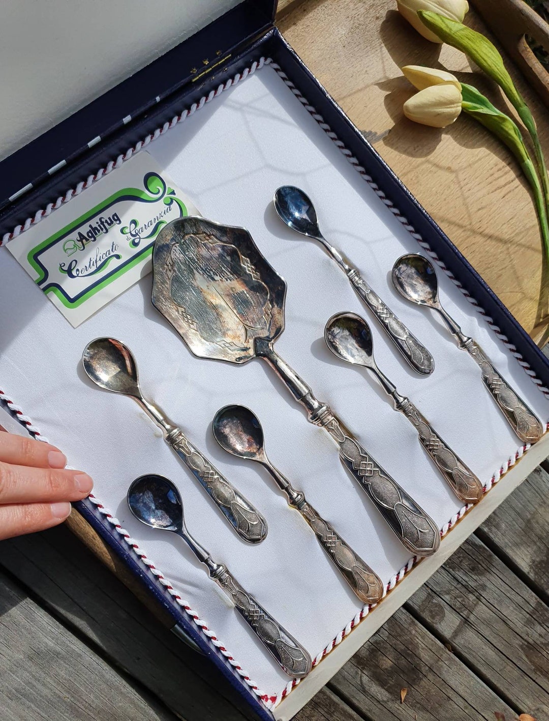 Vintage Italian Aghifug Silver Plated Decorative Dessert Serving Set ...