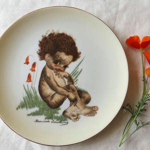 Vintage Brownie Downing Aboriginal Girl Ceramic Display or Wall Plate ...