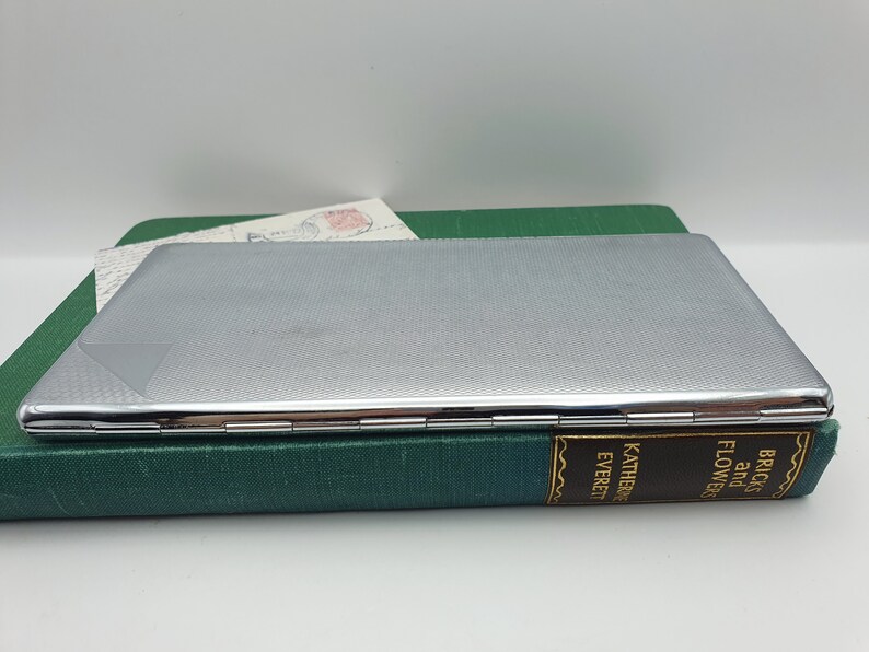 Vintage Sylva Chrome Emu Brand Engine Turned Cigarette Case, Business ...