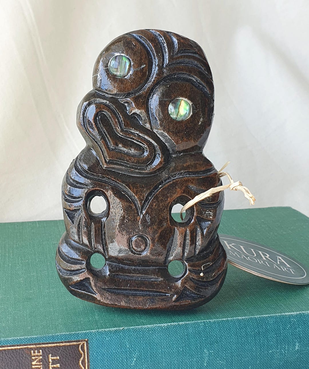 Vintage Maori Tiki Figure With Abalone Eyes, New Zealand Home Decor - Etsy