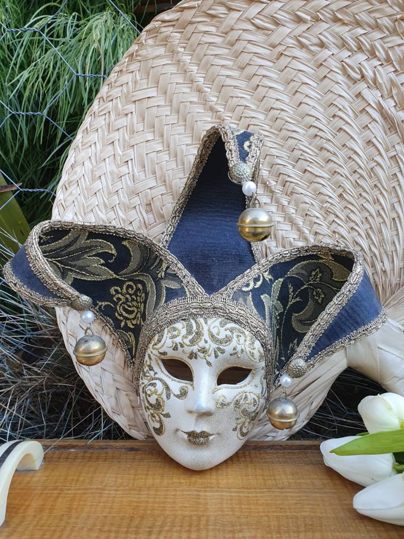 Vintage Italian Carnival Jester Ceramic Wall Mask Masquerade | Etsy