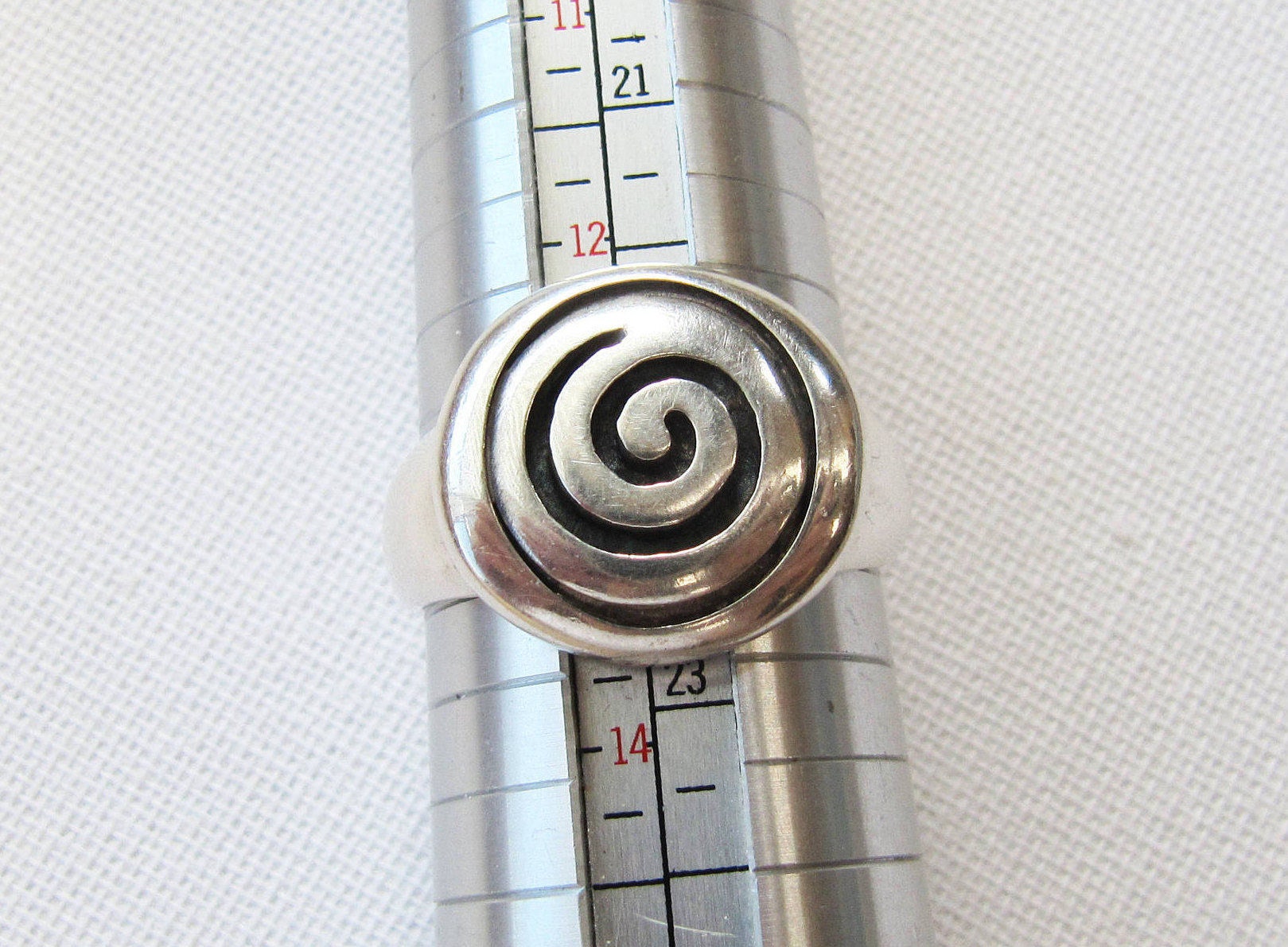 Vintage Sterling Silver Koru Spiral Ring Large Ring Size US | Etsy