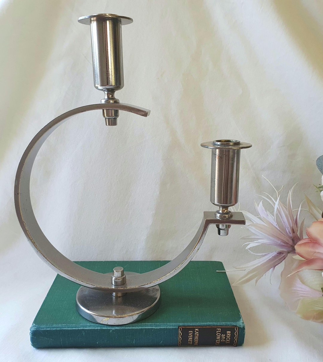 Vintage Art Deco Modernist Dual Candle Holder - Etsy