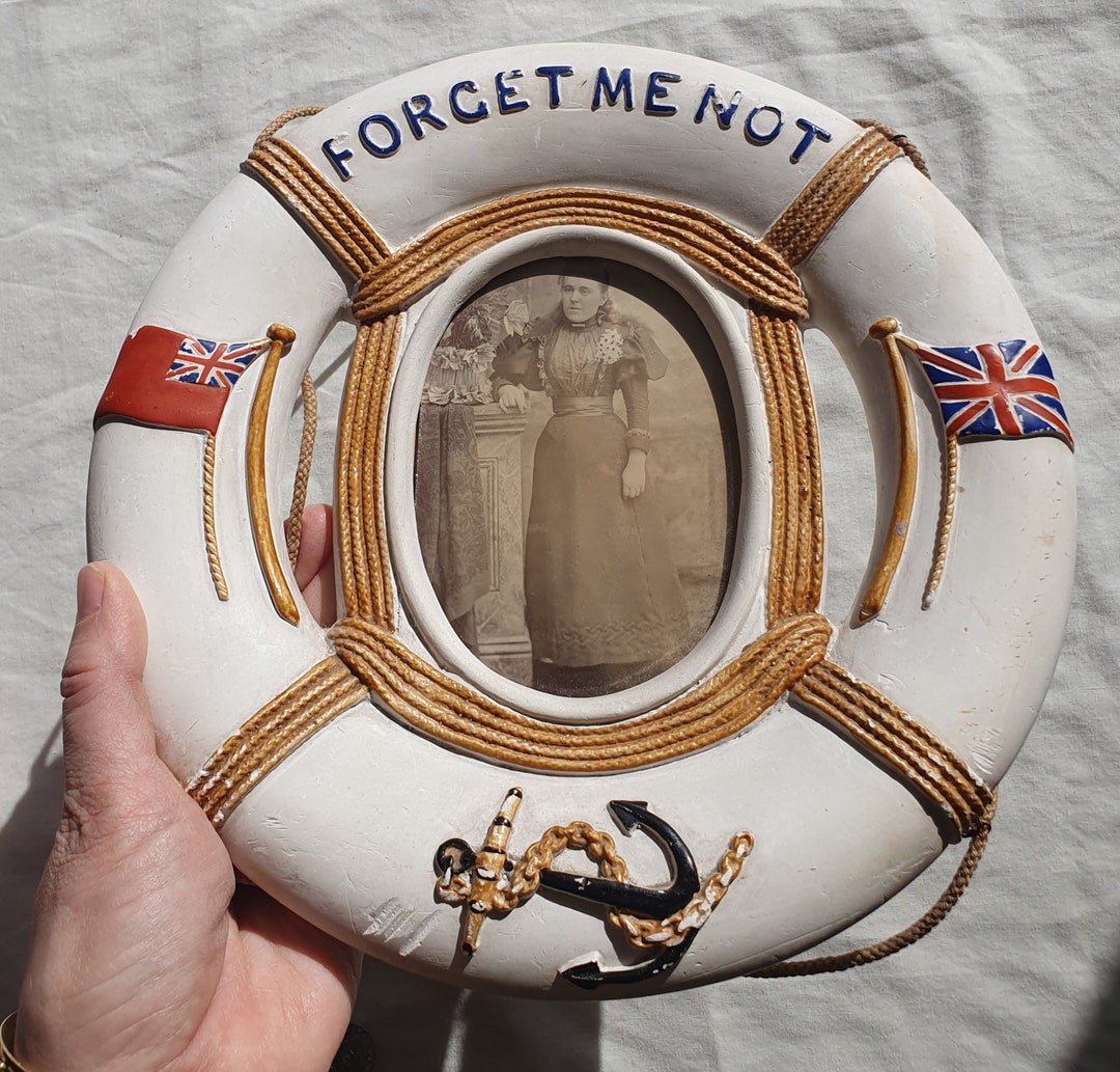 Antique Forget Me Not Wooden Lifebuoy Photo Frame, Original Studio ...