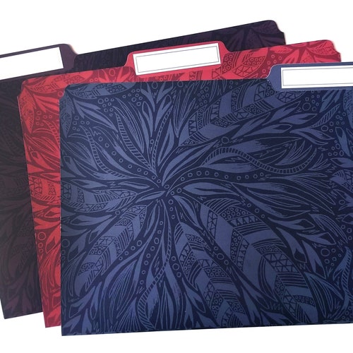 File Folders: Navy Vintage Floral Print - Etsy