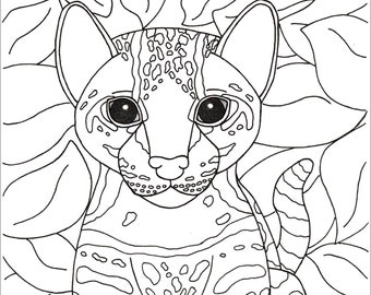 Ocelot Coloring - Etsy