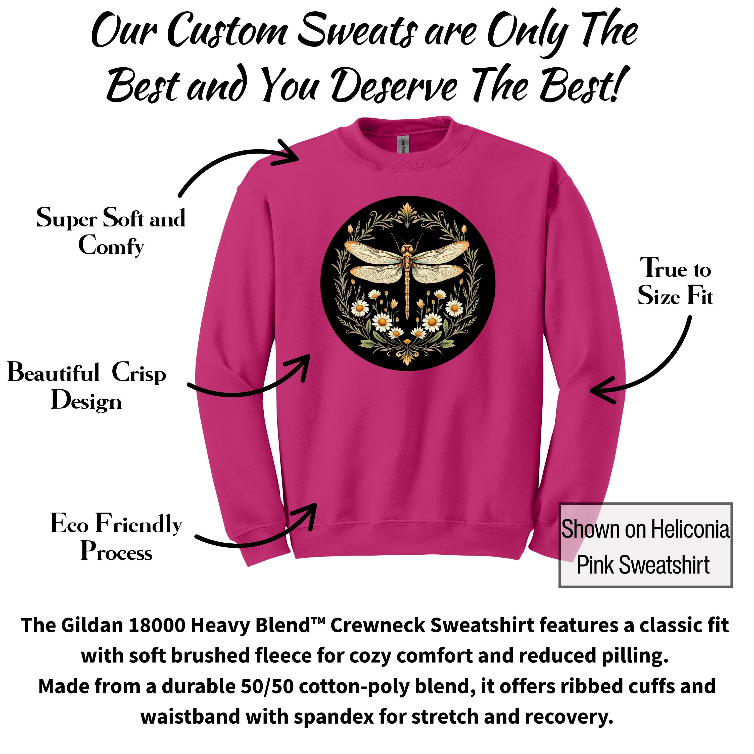 Dragonfly Sweatshirt, Botanical Floral Crewneck, Nature Lover Gift - Etsy