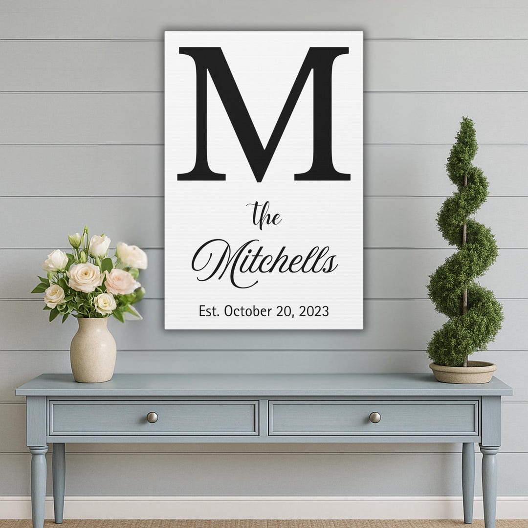 Personalized Family Name Sign, Established Date, Housewarming Wall ...